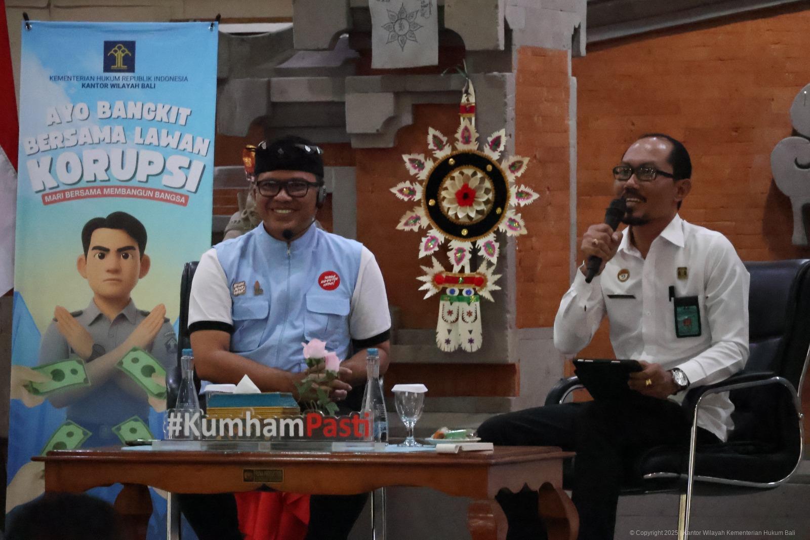 SOSIALISASI BUDAYA ANTI KORUPSI, WUJUD KOMITMEN KANWIL KEMENKUM BALI MENUJU WILAYAH BIROKRASI ...